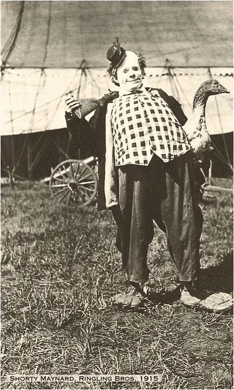 Amazon.com: Shorty Maynard, Circus Clown, with Goose - Vintage Image ...