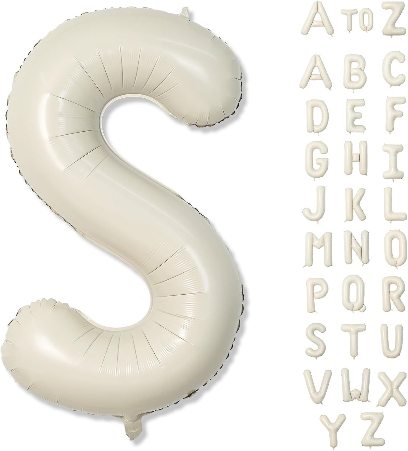Amazon.com: Giant Alphabet S Foil Balloons, Nude Cream White Custom ...
