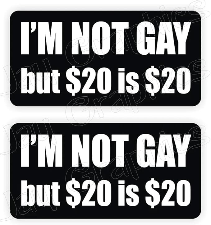 Amazon.com: 2 pcs I'm Not Gay But. Hat Stickers, Prank Car Sticker ...