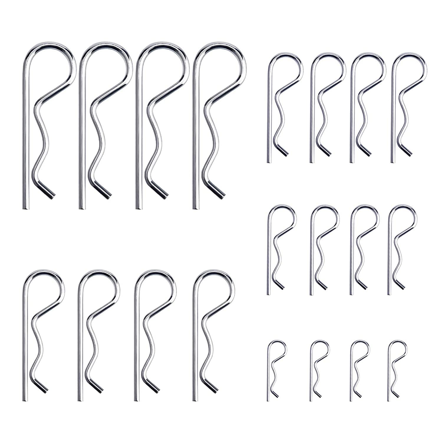 LUTER 20Pcs R Clips Retaining Pins, Heavy Duty Zinc Plated Cotter Pin ...