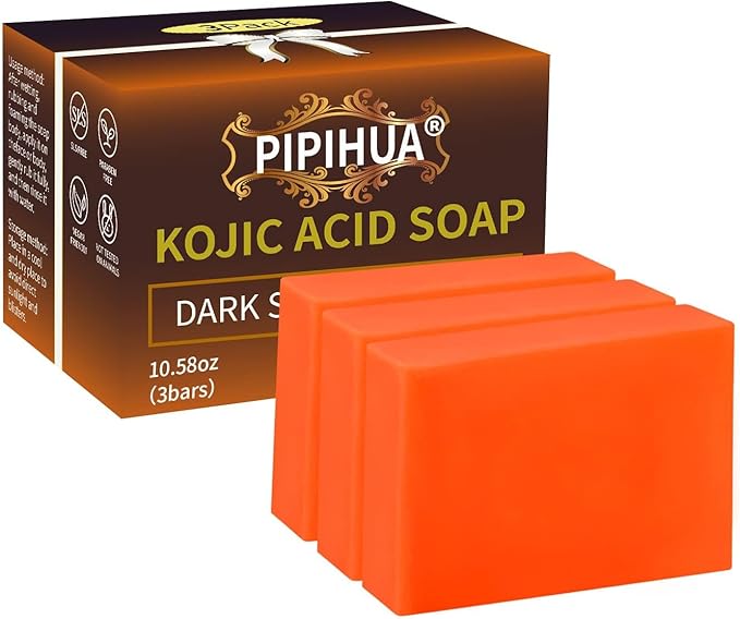 PIPIHUA 3Pack Kojic Acid Soap for hyperpigmentation Soap Bars for Acne ...
