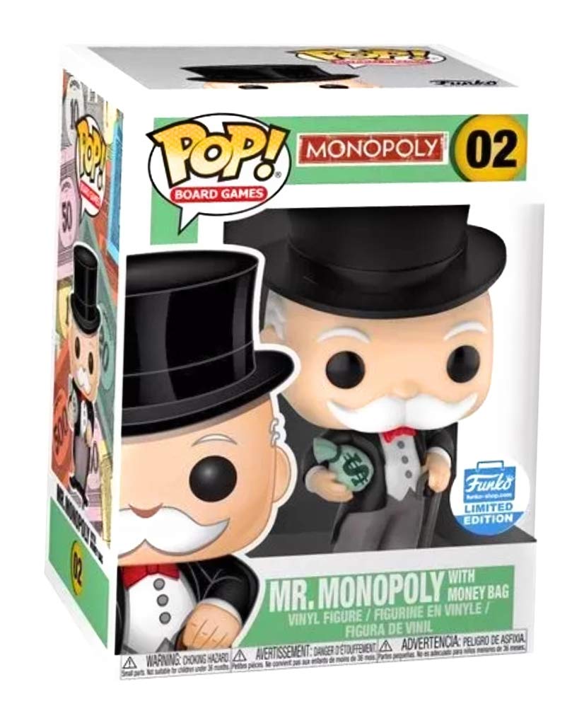 Funko POP 02 Mr Monopoly With Money Bag Exclusive Vinyl Figure : Amazon ...