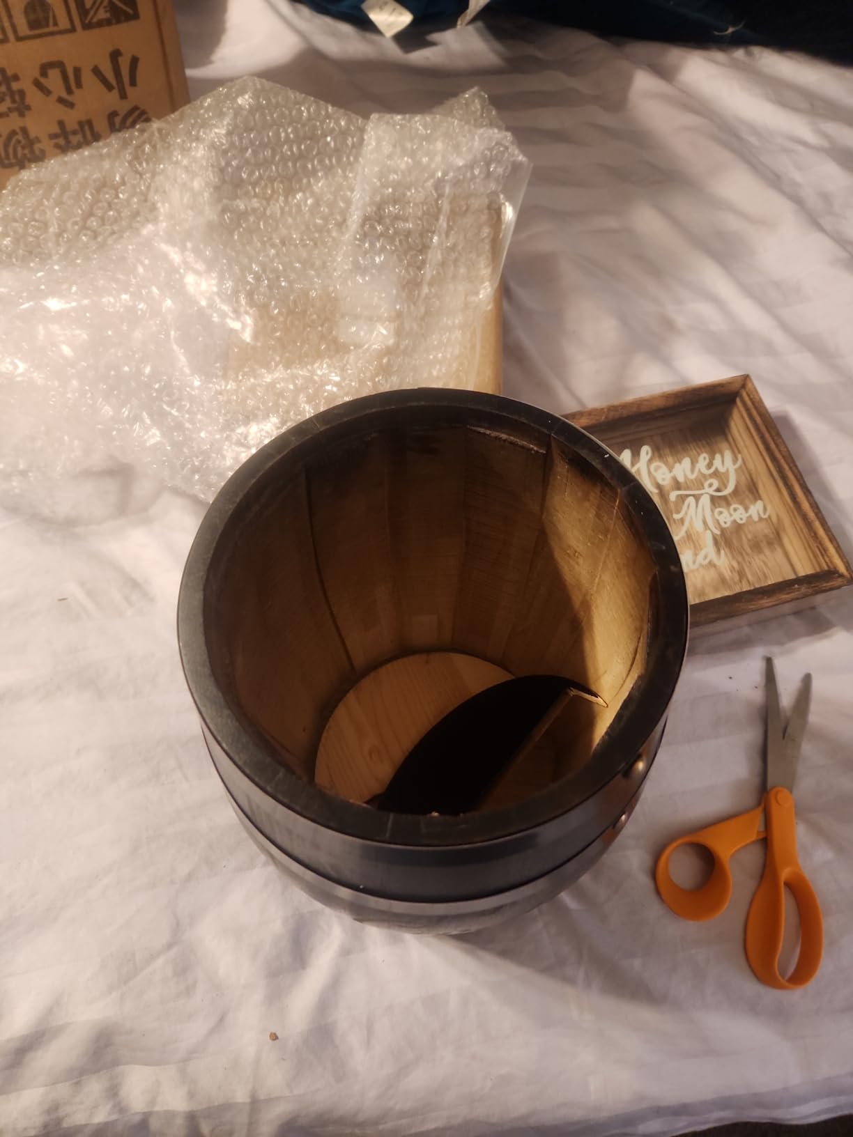 Amazon.com: Menkxi Wedding Oak Whiskey Barrel Card Box with Slot Gift ...