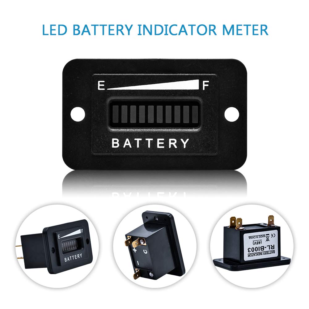 Snapklik.com : 48V Battery Fuel auge Indicator, LED Battery Indicator ...