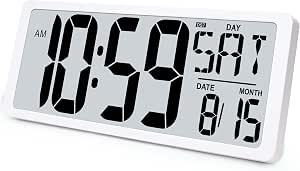 KMMKGG Large Digital (6" Numbers) Wall Clock Battery Operated, 18.4 ...