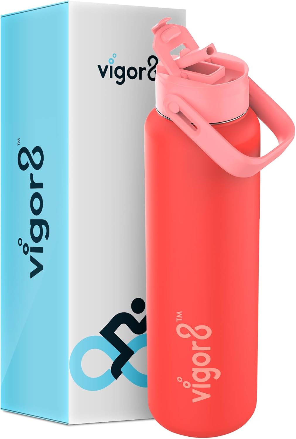 Amazon.com: VIGOR8 Insulated Stainless Steel Drink bottle with Straw ...