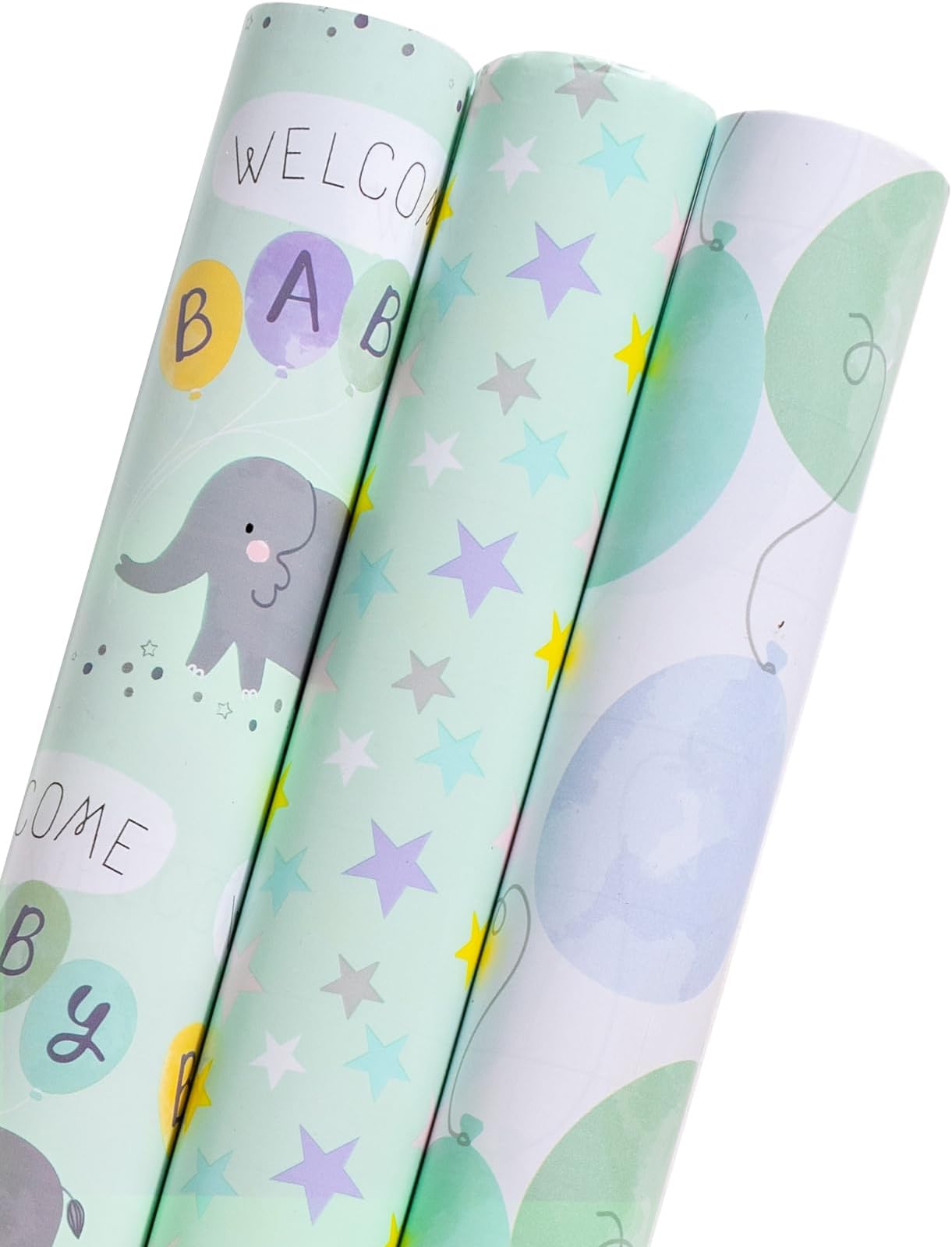 Amazon.com: Hallmark Reversible Wrapping Paper, Baby Love (Pack of 3 ...