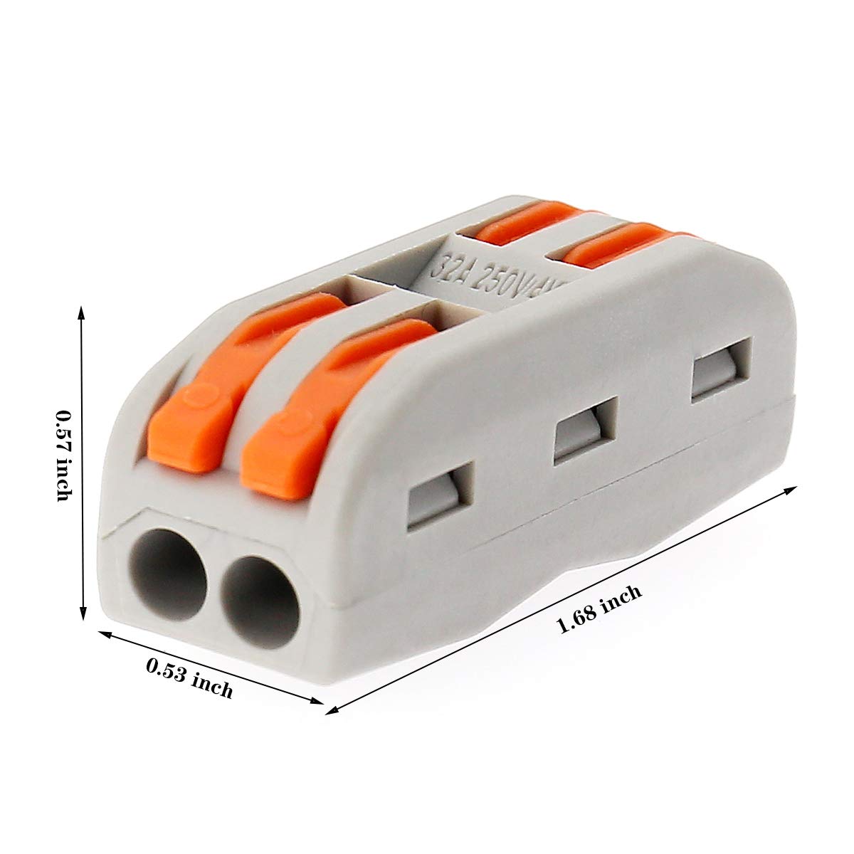 Premium SPL-2 Lever-Nut Wire Connectors 2 Way 4 Port Conductor Compact ...