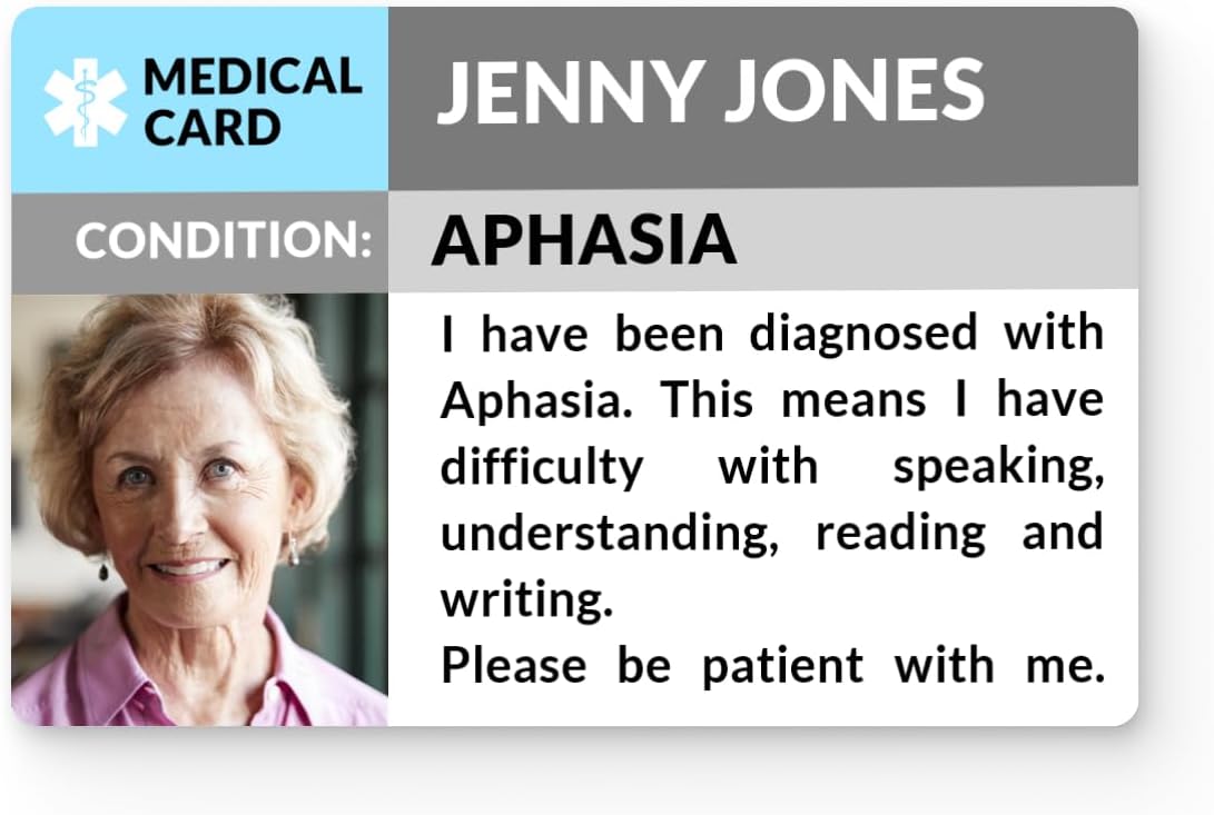 Amazon.com: Aphasia Medical Photo ID, Emergency Communication Aid for ...
