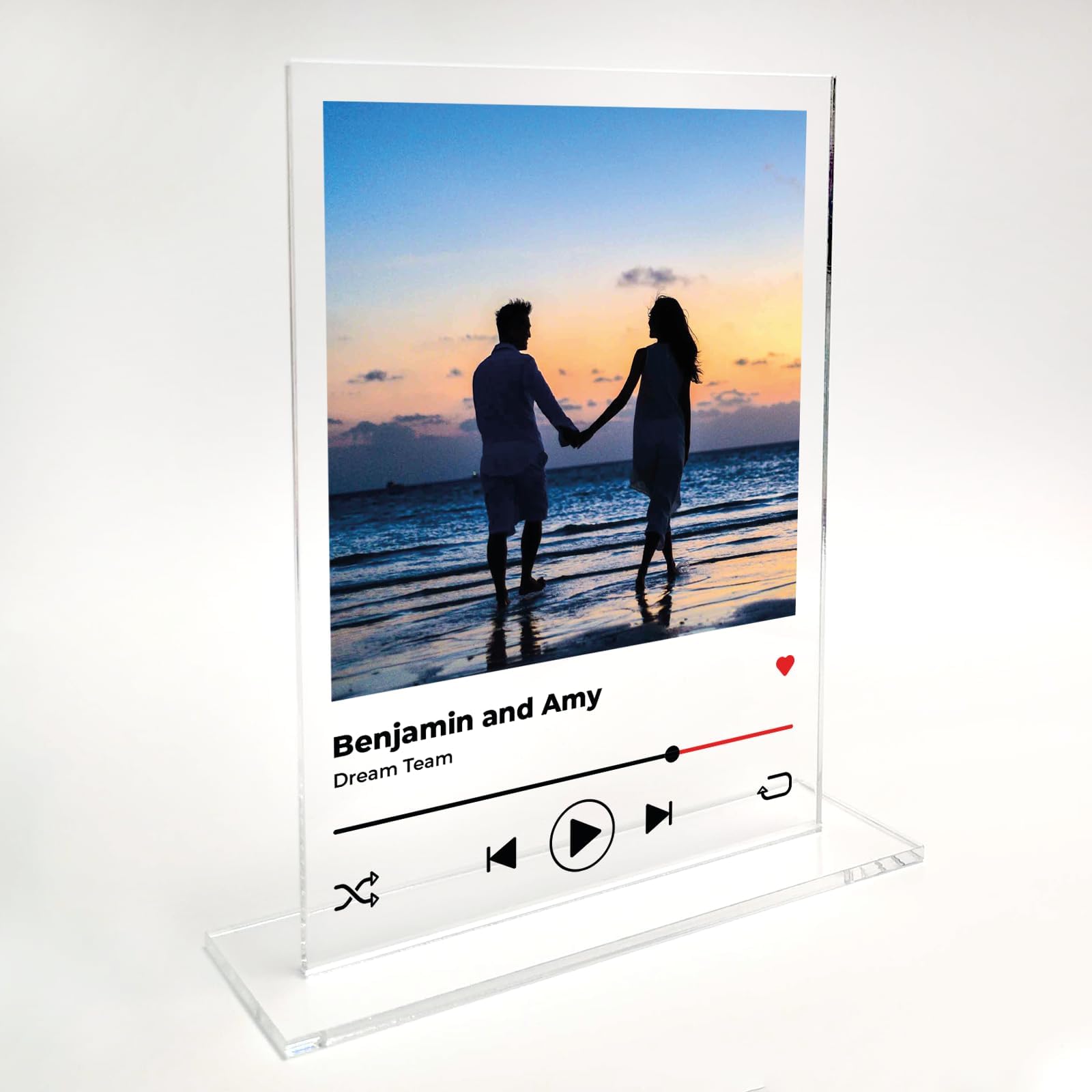 Music Player Spotify - Personalised Acrylic Plaque with Wooden Stand ...