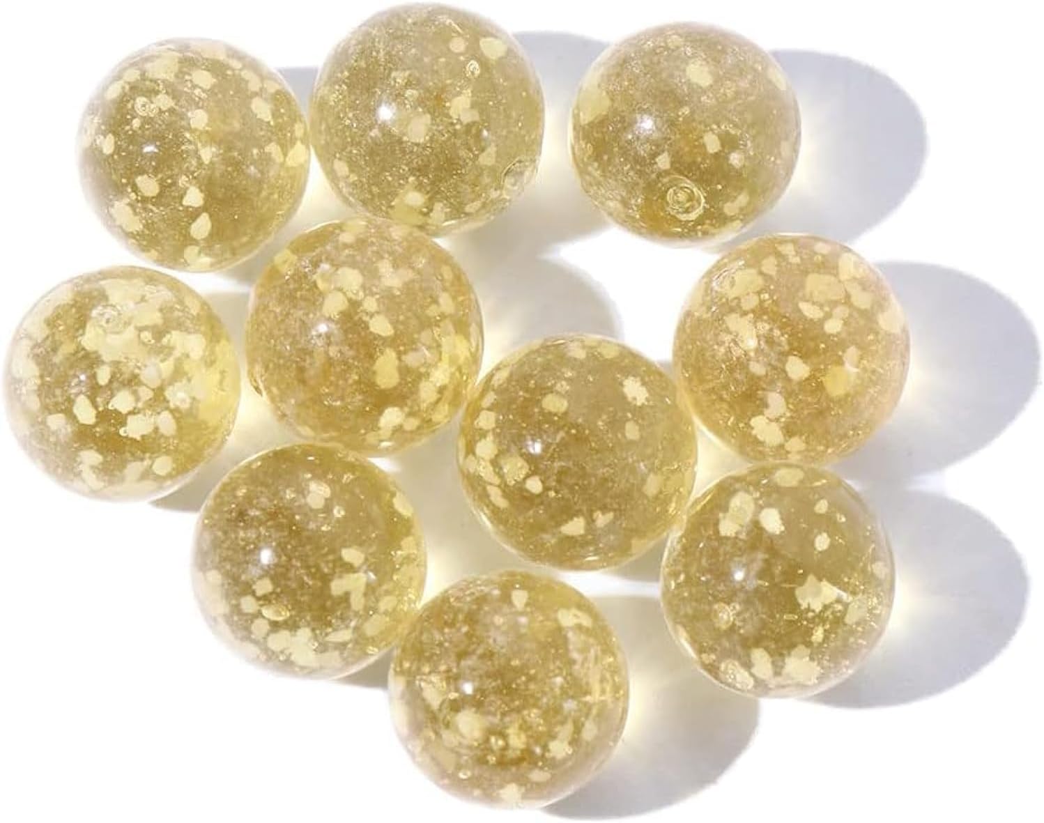 Amazon.com: 10Pcs Gold Marbles Glow in The Dark Glass Marbles Ball ...