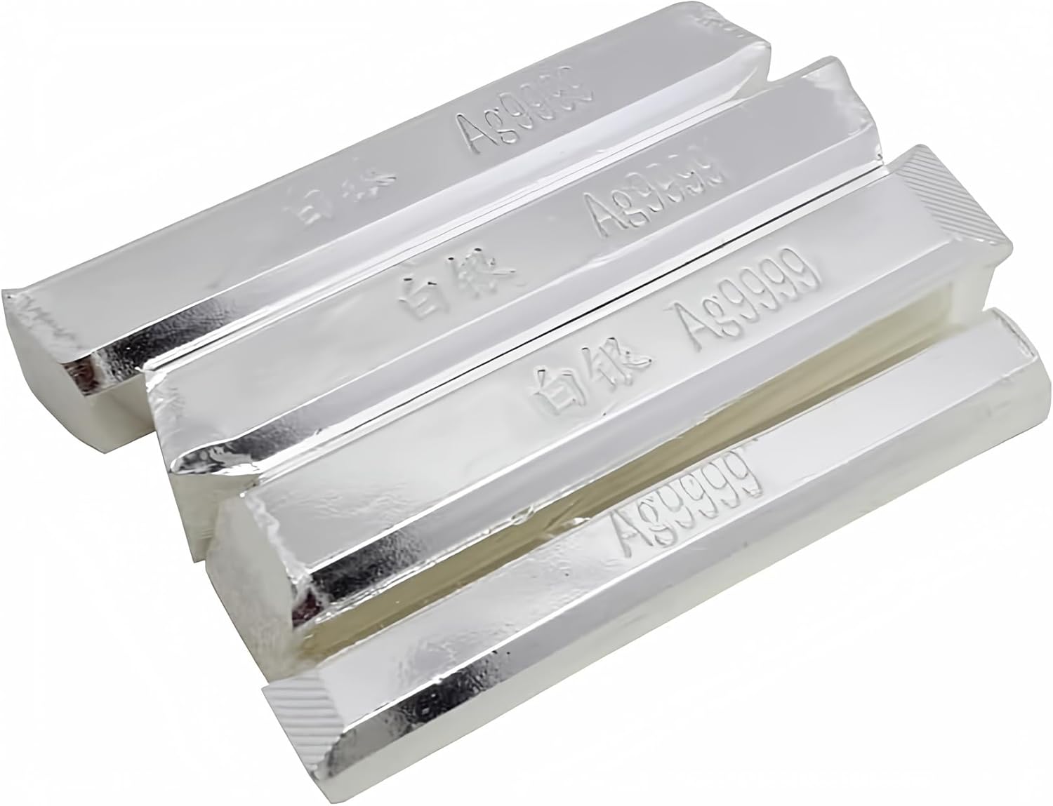 1PCS 10/20/30/40/50G High Purity Silver Ingot Pure Silver Bars Ag9999 ...