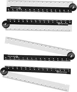 SYOSI 12 Inch Folding Ruler, Multi Acrylic Folding Ruler Angle ...