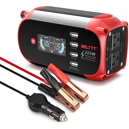 Amazon.com: BELTTT 300W Car Power Inverter, DC 12V to 110V AC Power ...