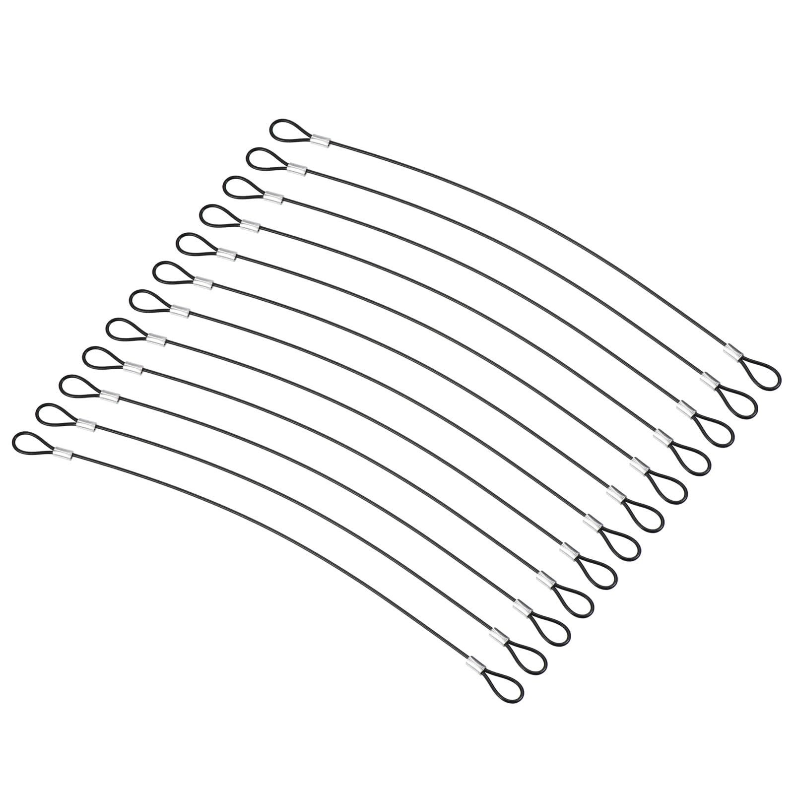 PATIKIL 1Ft Safety Cable Lock, 12 Pack Stainless Steel 2mm Dia Security ...