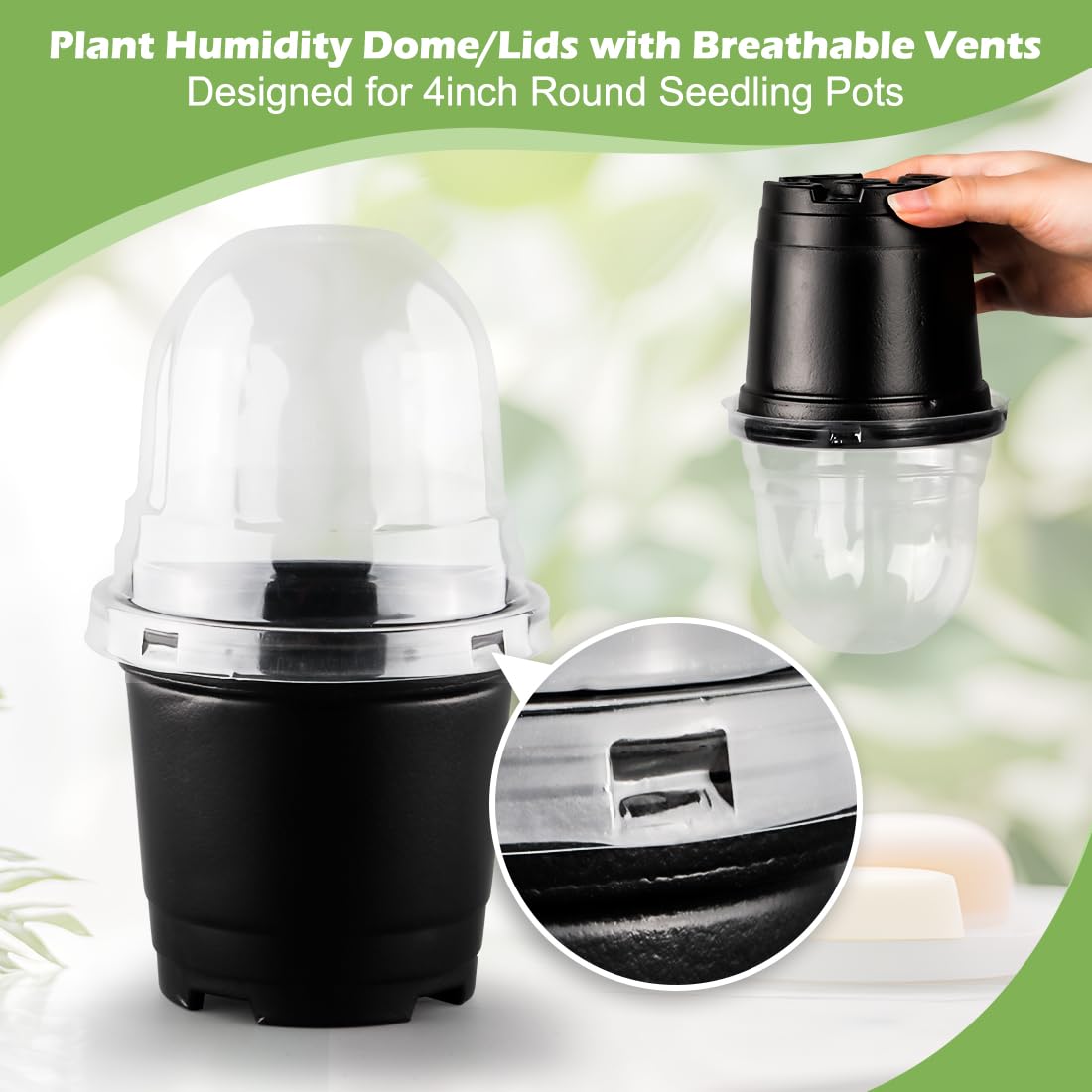 Snapklik.com : RooTrimmer Humidity Domes For 4 Inch Pots, 100 Pack ...