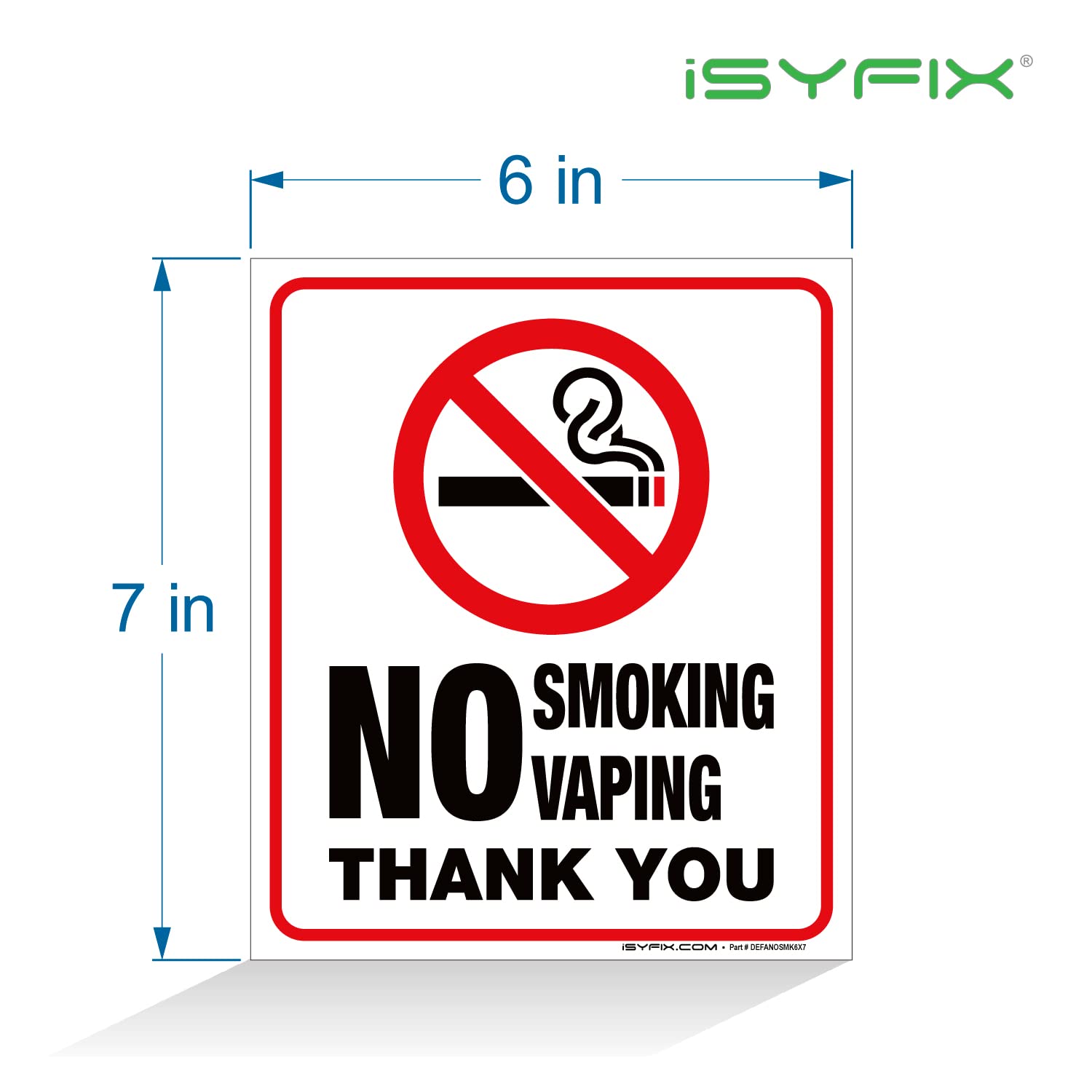 Snapklik.com : iSYFIX No Smoking No Vaping Sticker Sign - 4 Pack 6x7 ...