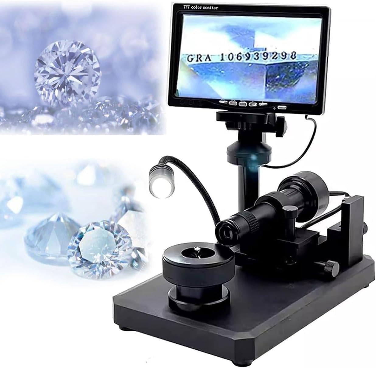 4.3Inch LCD Digital Microscope, Digital Diamond Girdle Viewer, 50-1000X ...