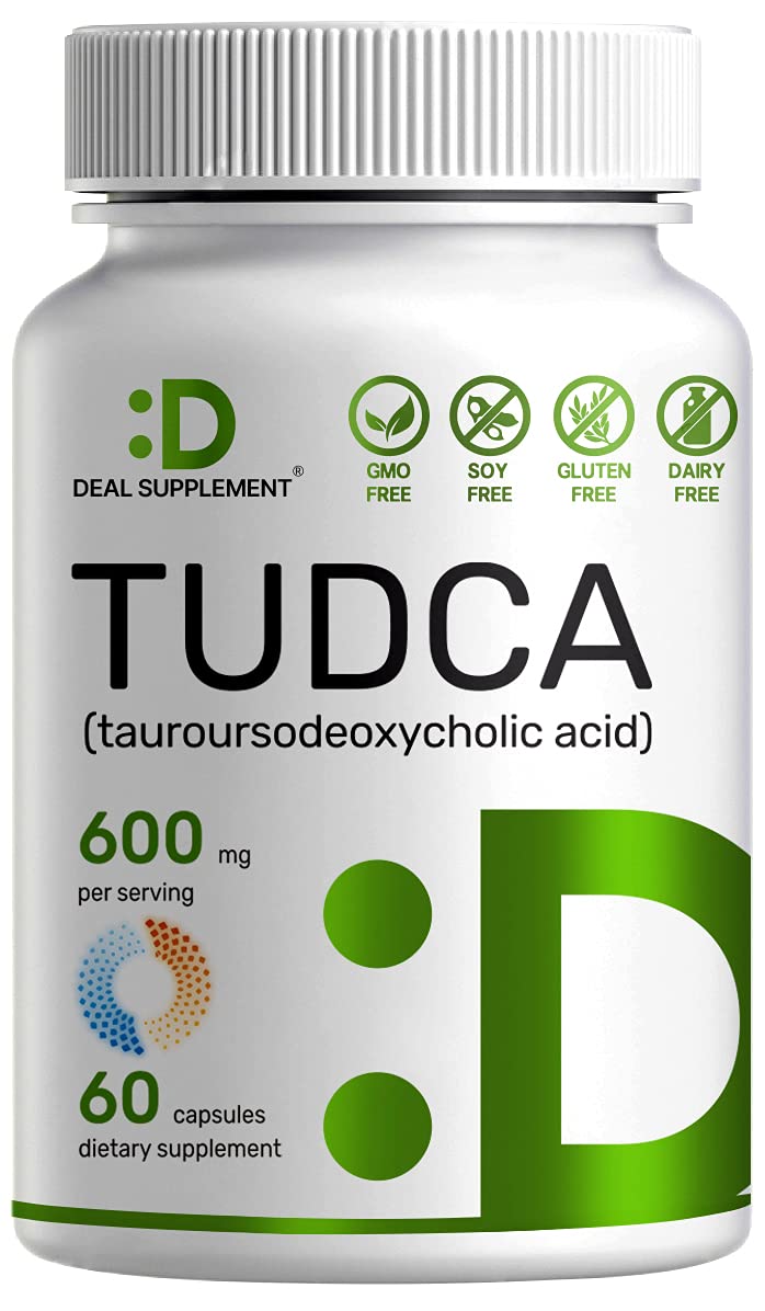 TUDCA Supplement 600mg Per Serving 60 Capsules Ultra Strength Bile ...