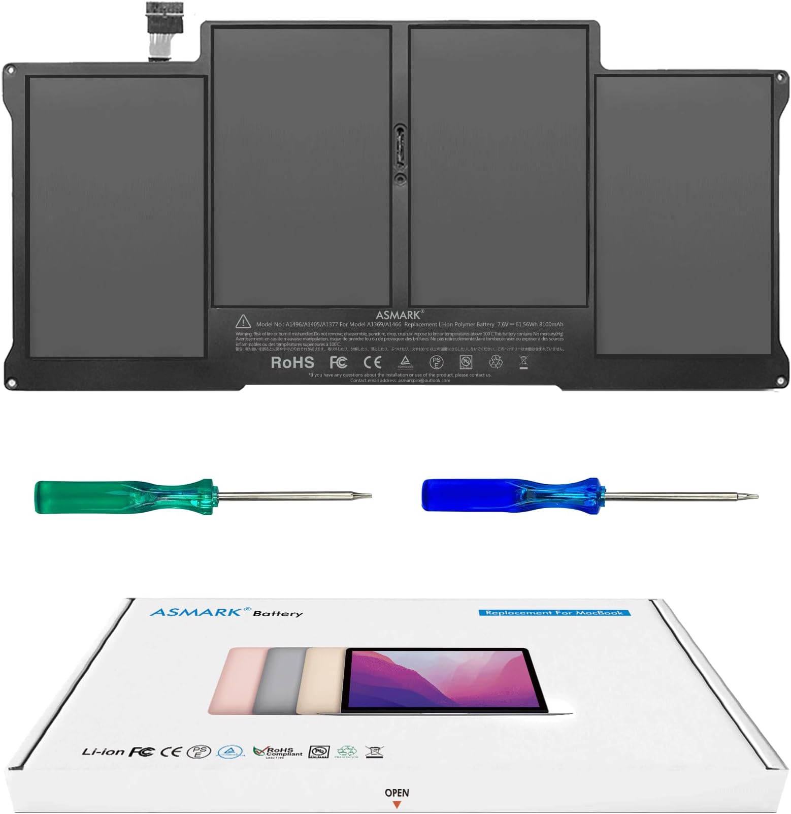 Amazon.com: JGTM A1466 Battery Replacement for MacBook Air 13 inch 2017 ...