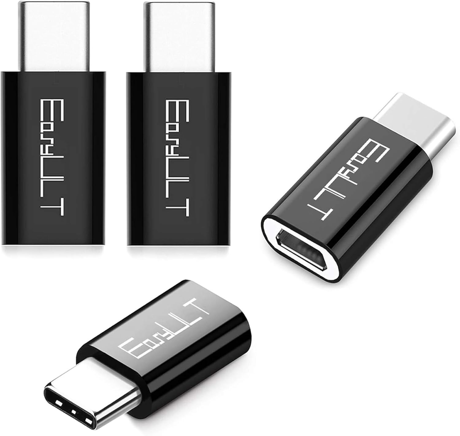 EasyULT 4 Pack Micro USB to USB-C Adapter, Type C (Male) to Micro USB ...