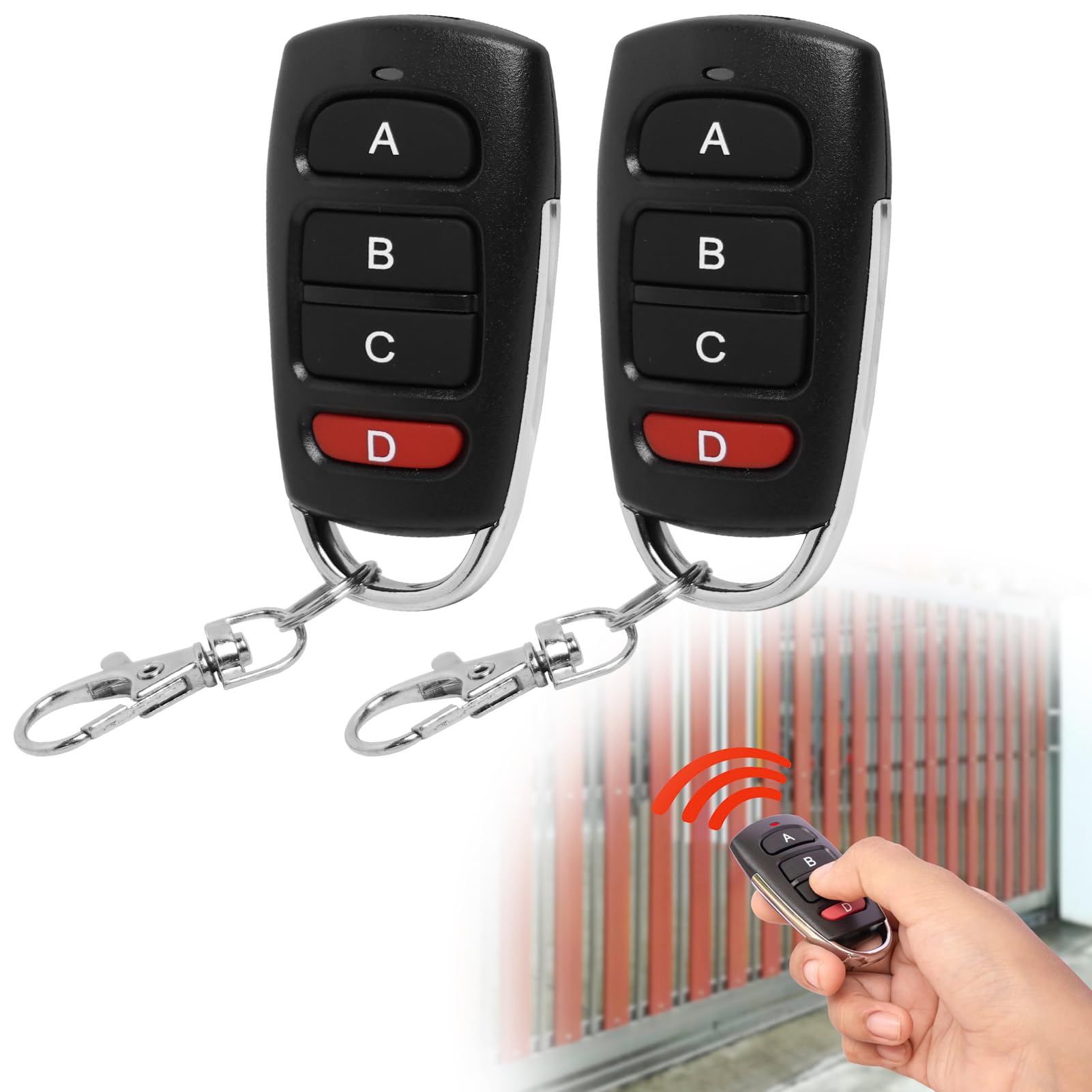 Garage Door Remote Control Fob, 2Pcs 433Mhz Gate Opener Gate Remote ...