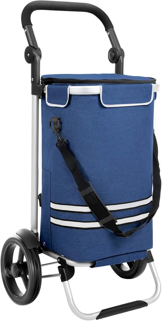 SONGMICS Caddie de Courses, Chariot de Courses, Pliable, avec Sac ...