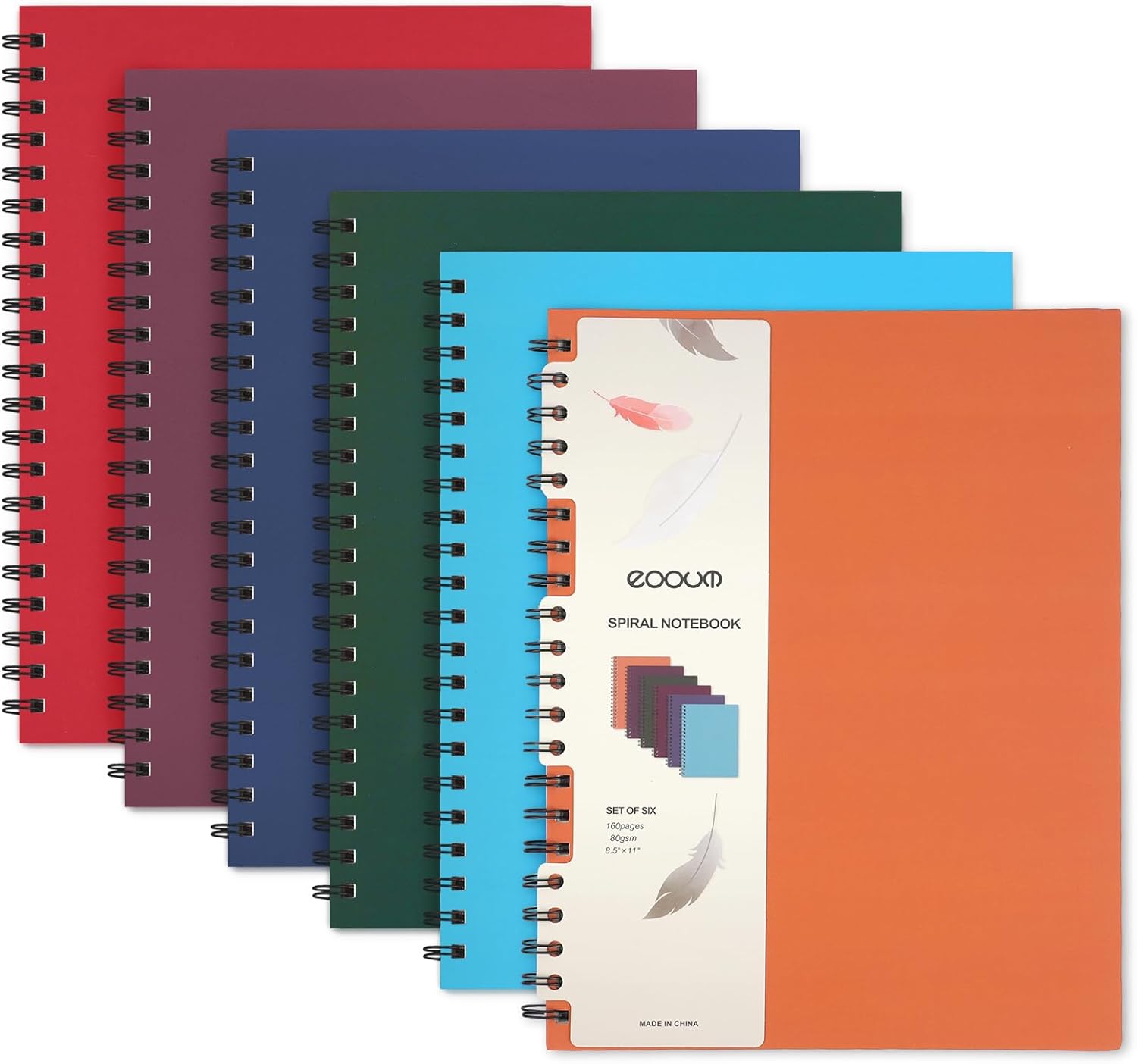 Amazon.com: EOOUT 6pcs Hardcover Spiral Notebook, Spiral Journals ...