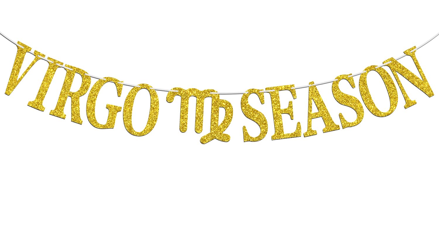 Amazon.com: Virgo Season Banner, Happy Birthday Virgo Bunting Sign in ...