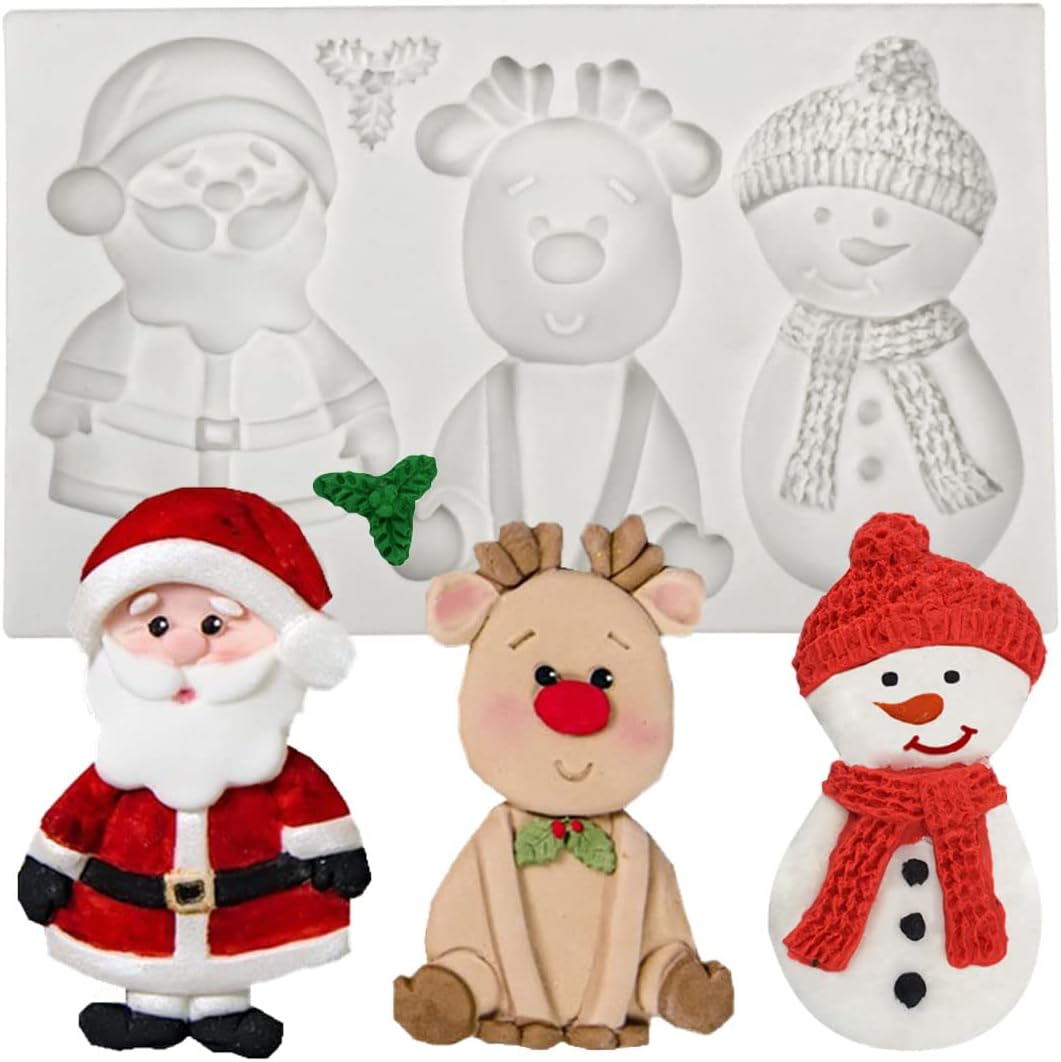 Amazon.com: Christmas Cookie Silicone Mold, Santa Claus, Reindeer ...