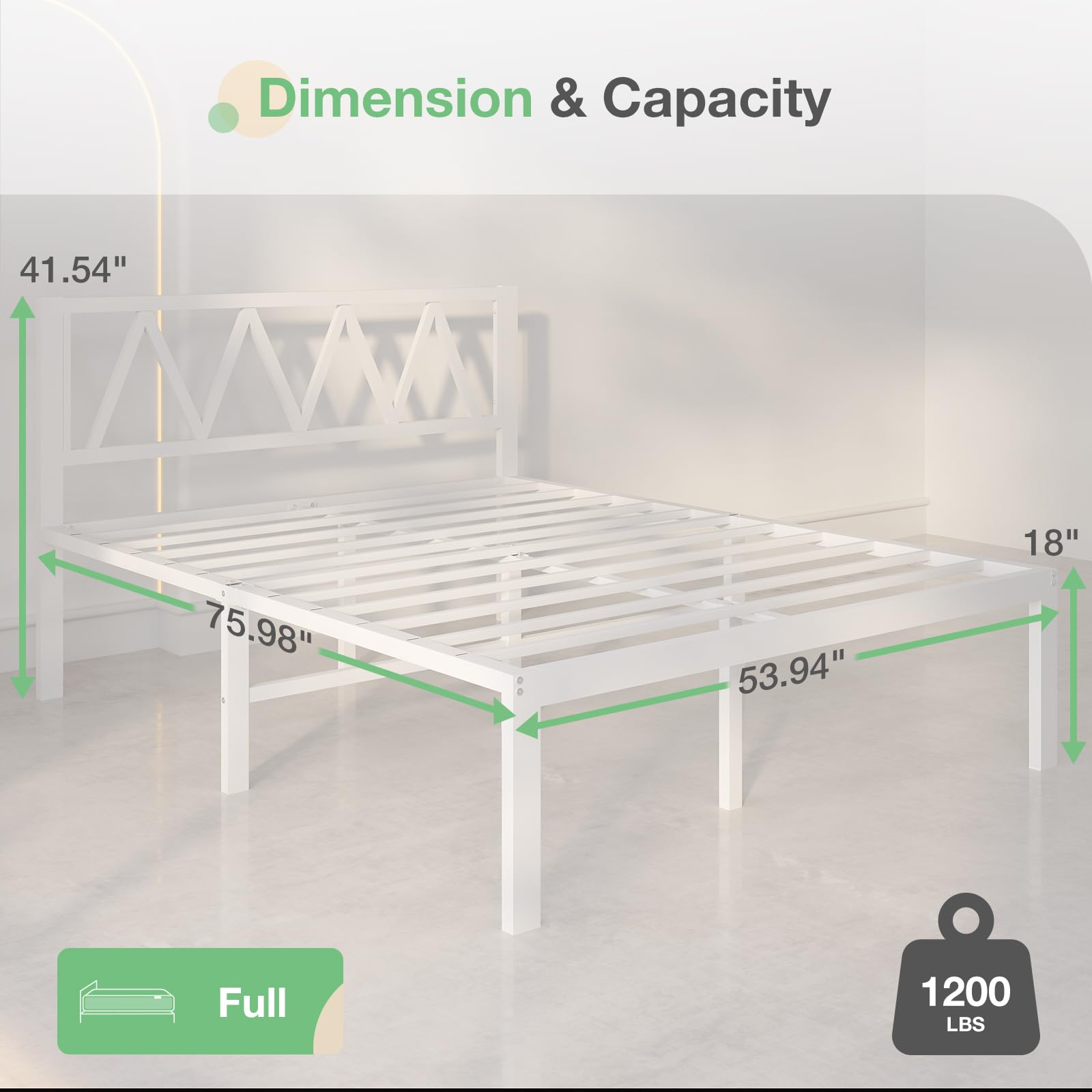 Snapklik.com : Novilla 18 Inch Full Size Bed Frame