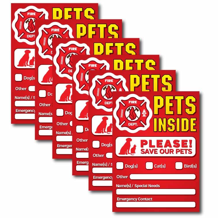 Amazon.com: Vinyl Friend Pet Alert Static Cling Decals - FIRE Safety ...