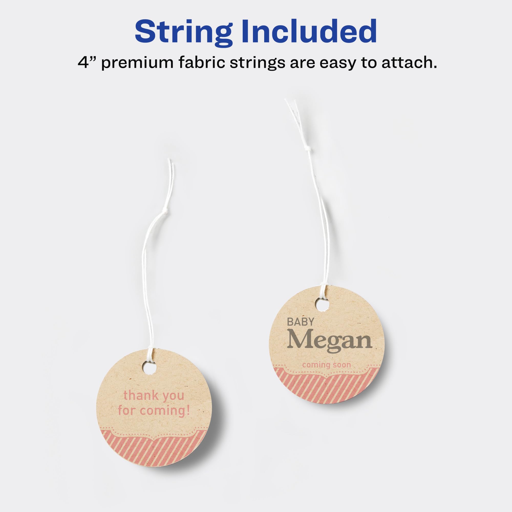 Snapklik.com : Avery Kraft Brown Round Tags, Sure Feed Technology, 2 ...
