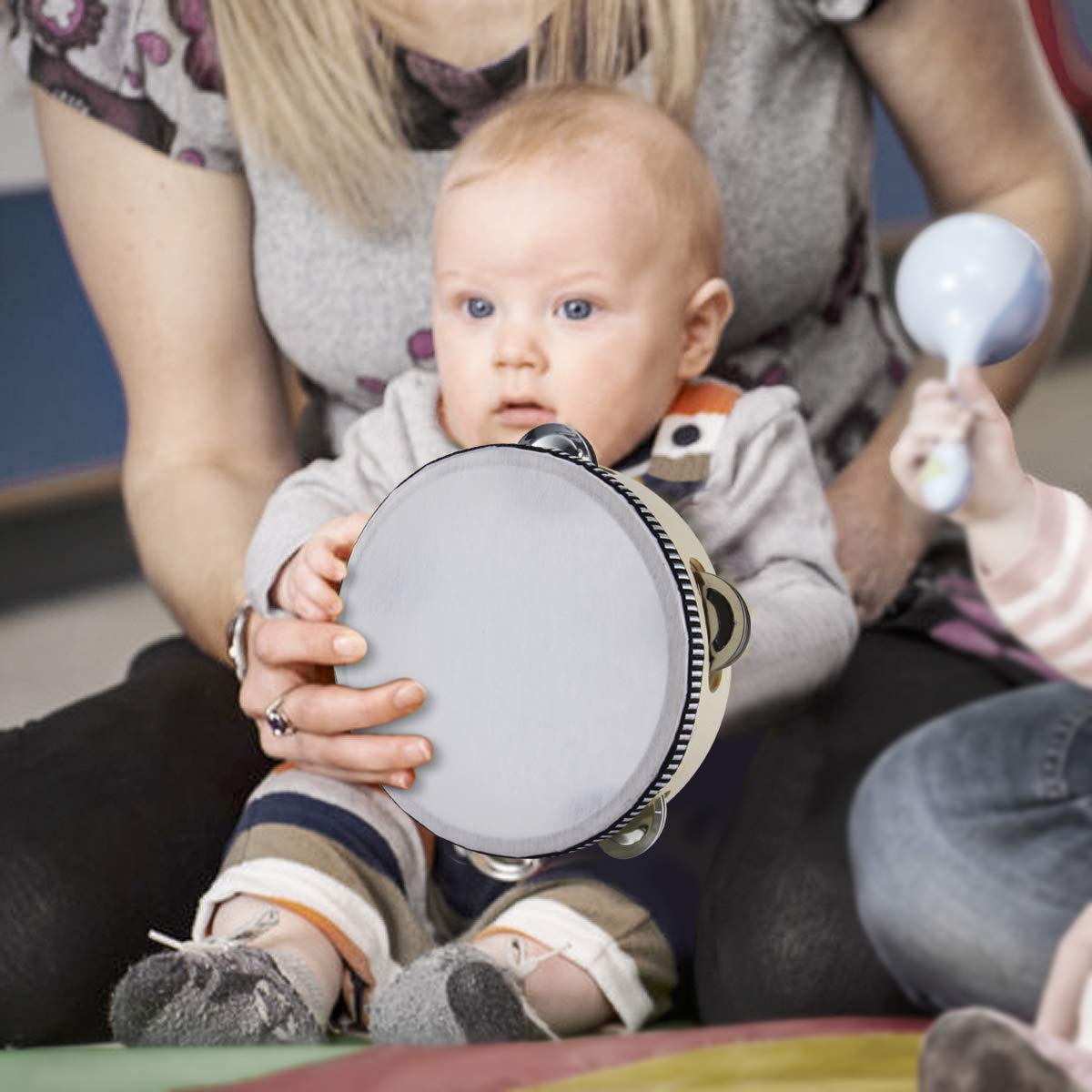 Snapklik.com : Flexzion Wooden Round Tambourine For Kids And Adults 6 ...