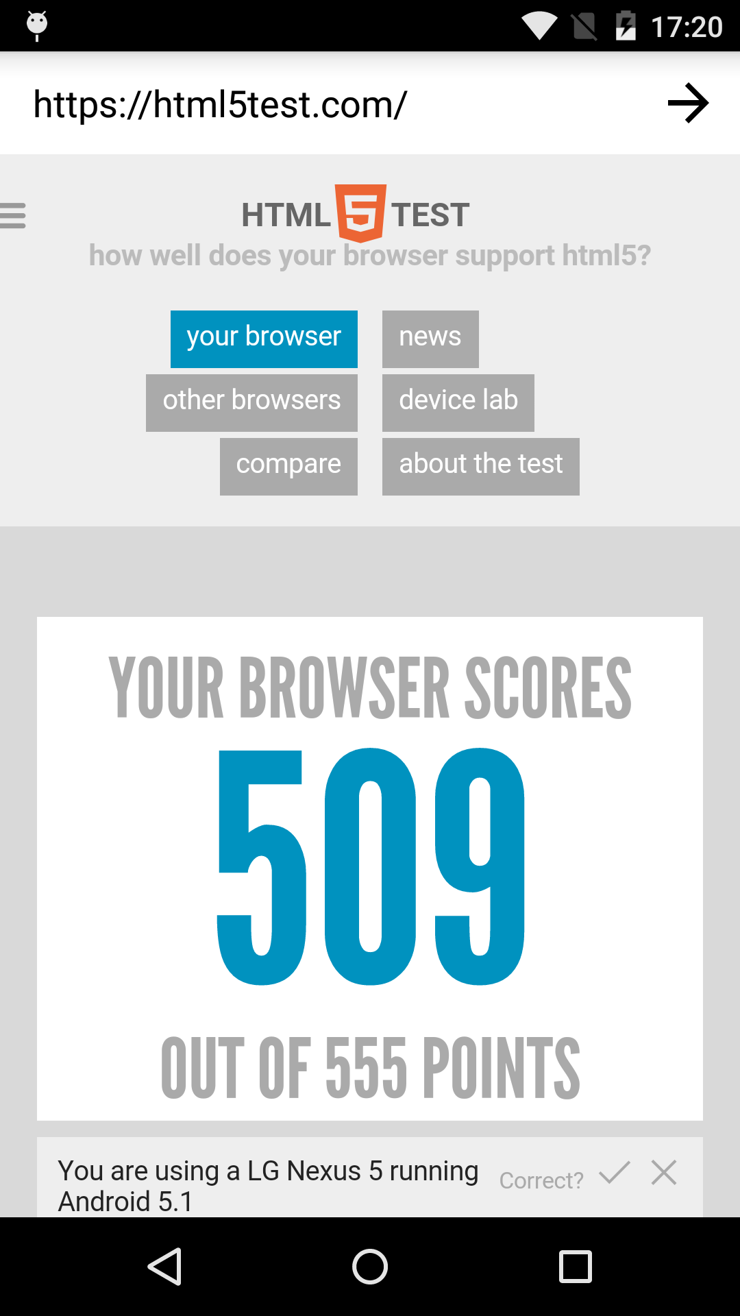 HTML5test WebView - App on the Amazon Appstore