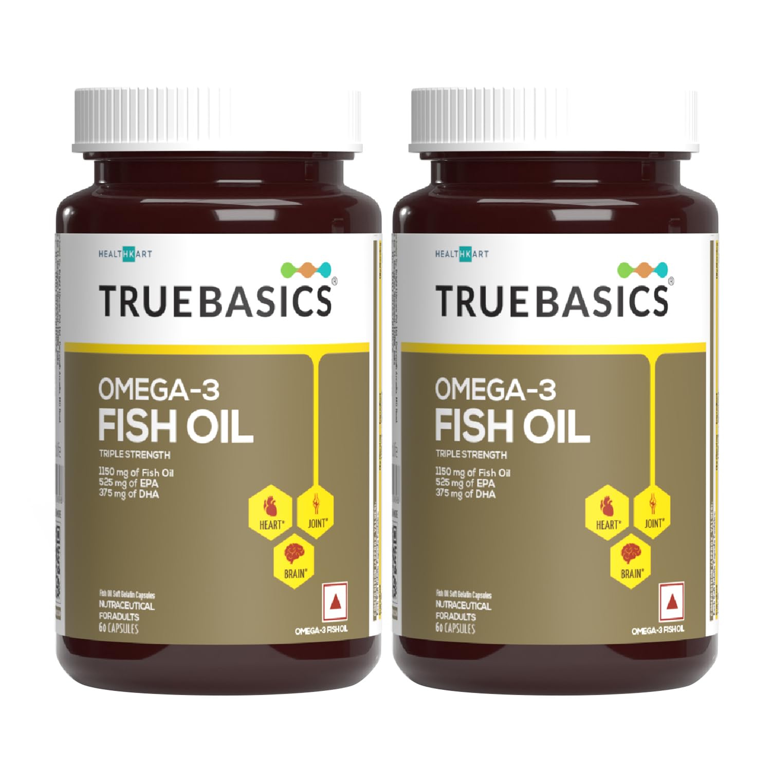 TrueBasics Omega 3 Fish Oil (120 Capsules) | Triple Strength with ...