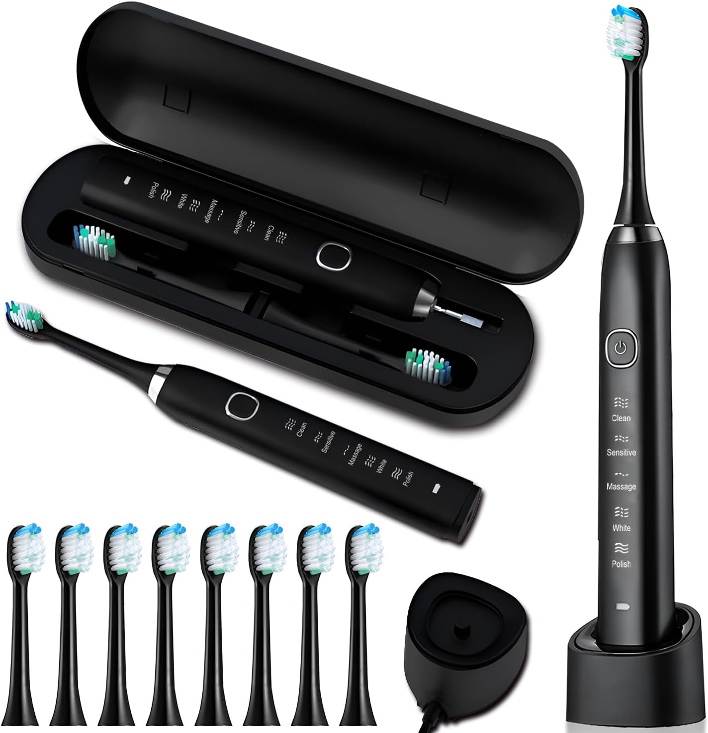 Sonic Electric Toothbrush Electric Toothbrushes Adults 8 Brush Heads ...