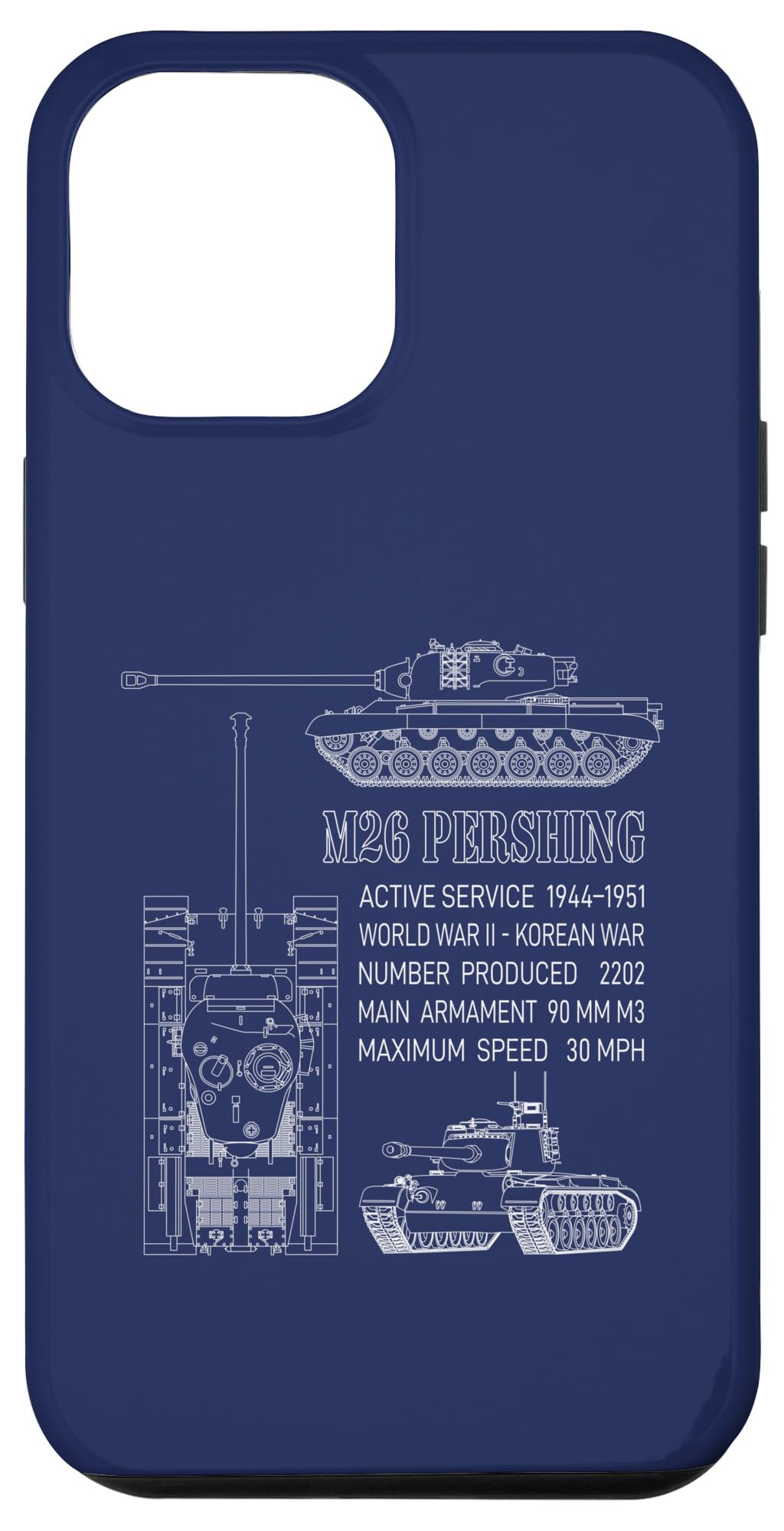 Amazon.com: iPhone 14 Plus M26 Pershing American WW2 Tank Infographic ...