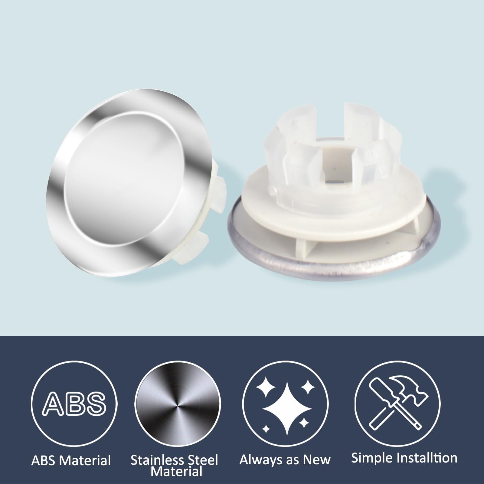 Snapklik.com : 4 Pack Stainless Steel Bathroom Sink Overflow Plug