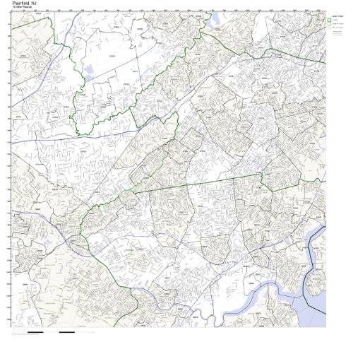 Plainfield, NJ ZIP Code Map Laminated: Amazon.com: Office Products