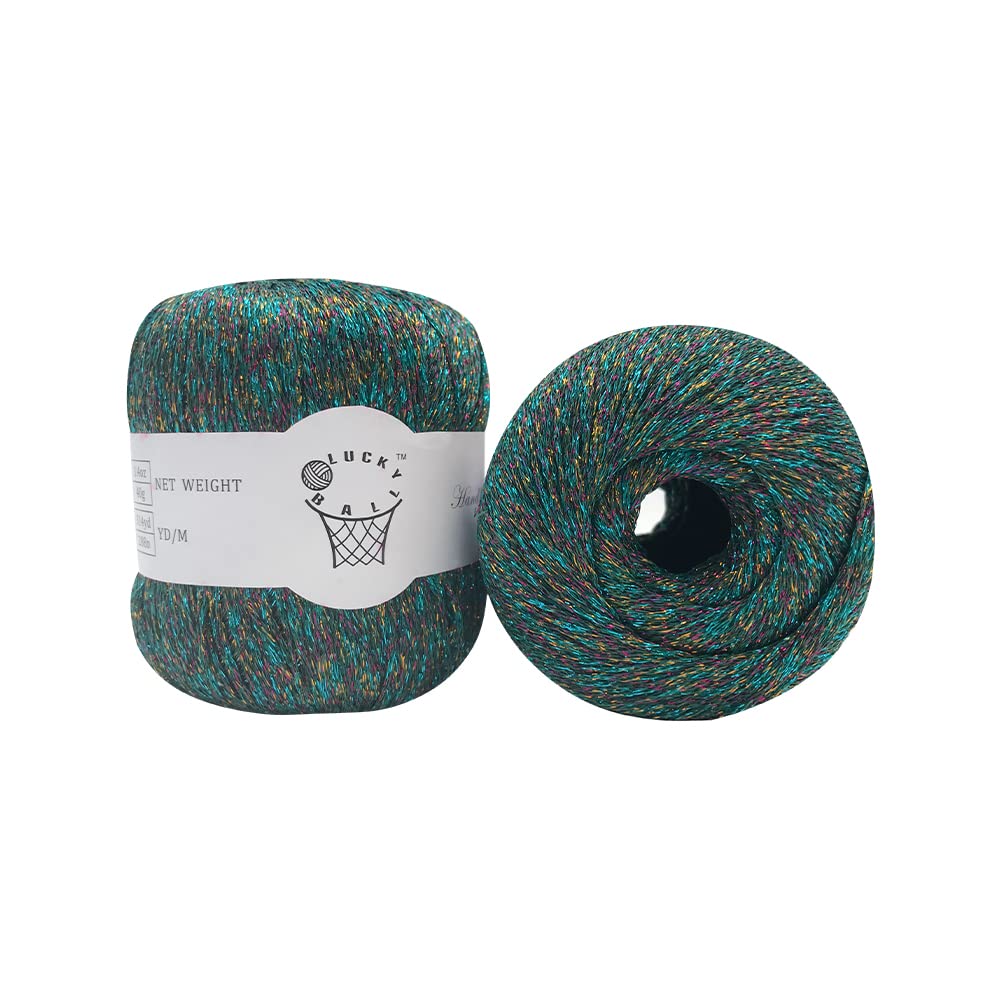 Amazon.com: 2PCS Metallic Crochet Thread,Yarn for Crocheting,Metallic ...