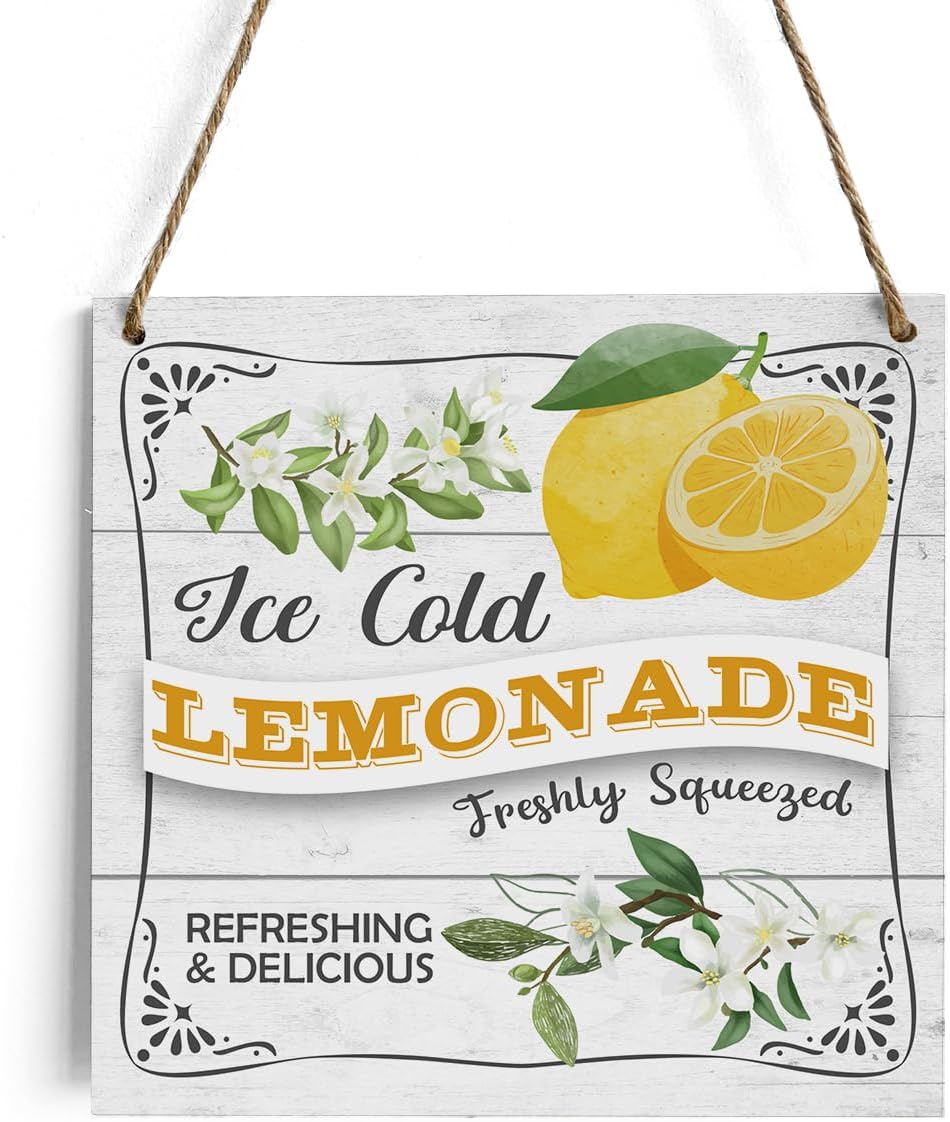 Amazon.com: HTBIG Lemon Kitchen Decor Farmhouse Rustic Wall Hanging ...
