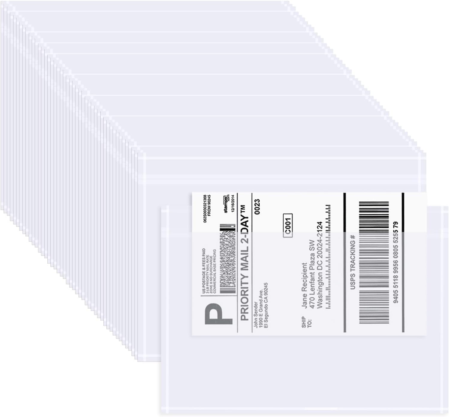 Amazon.com : 250 Pack UPS Label Pouches 6.5” x 10”| Packing List ...