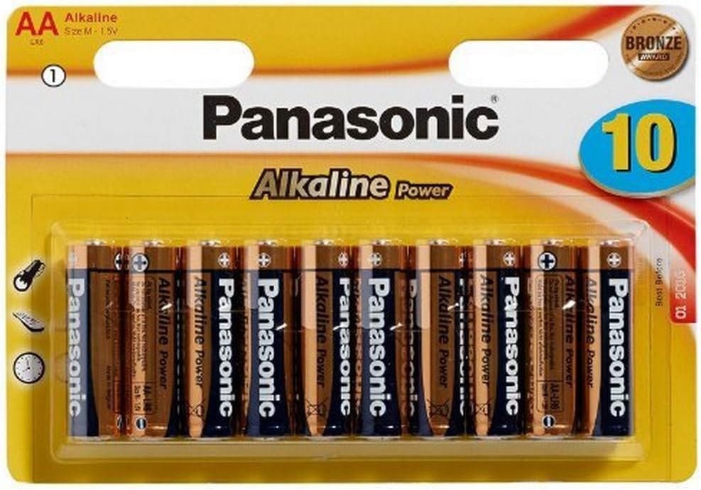 Panasonic 2379 LR06 AA Mignon Alkaline Power Battery(Set of 10): Amazon ...
