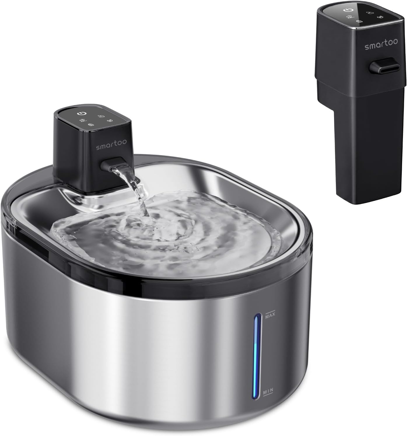 Amazon.com : Smartoo Wireless Stainless Steel Cat Water Fountain with a ...