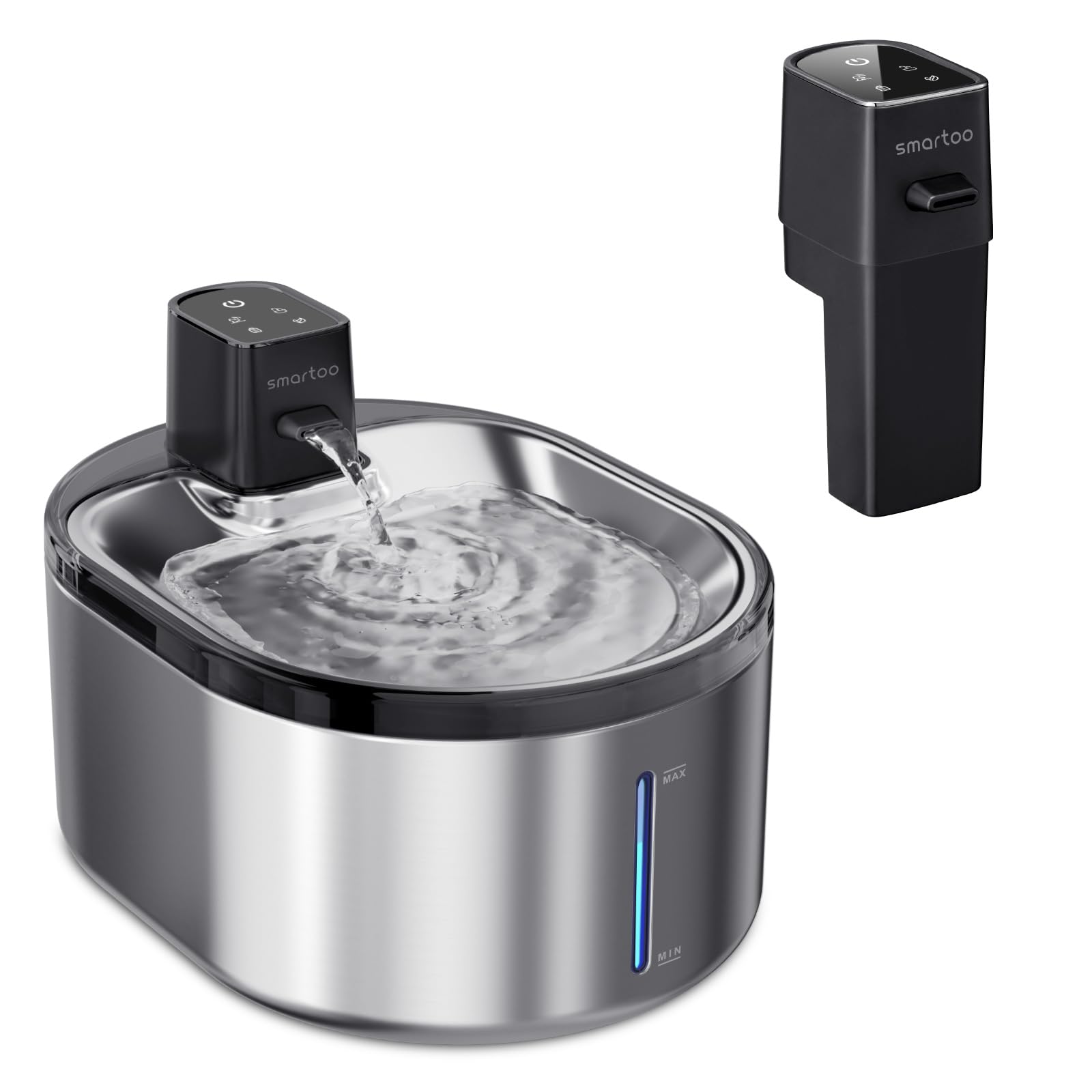 Amazon.com : Smartoo Wireless Stainless Steel Cat Water Fountain with a ...