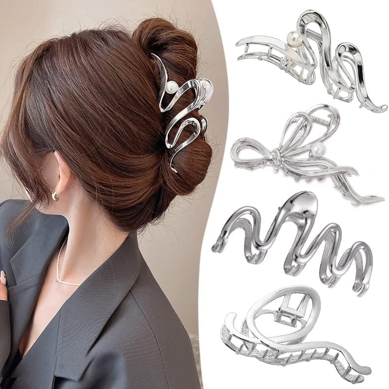 Amazon.com : Leicraft Hair Clip for Women - 4 Pack Large Metal 4 Inch ...