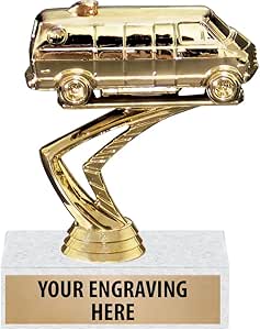 Amazon.com: 4.75" Custom Van Trophies - Gold Van Trophy Award Prime ...