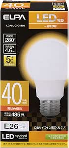 Amazon.co.jp : エルパ (ELPA) LED電球A形広配光 E26 電球色相当 屋内用 LDA5L-G-G5102 : ホーム＆キッチン