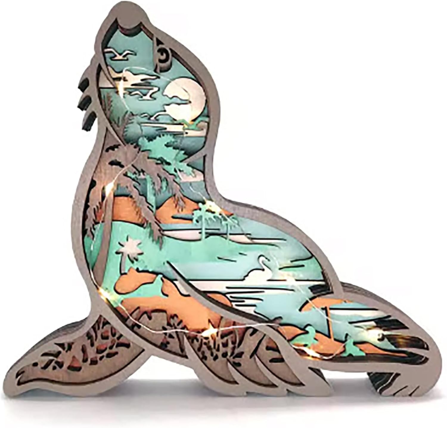 Amazon.com: Wooden 3D LED Seal Animal/Fish LED Night Light for Home ...